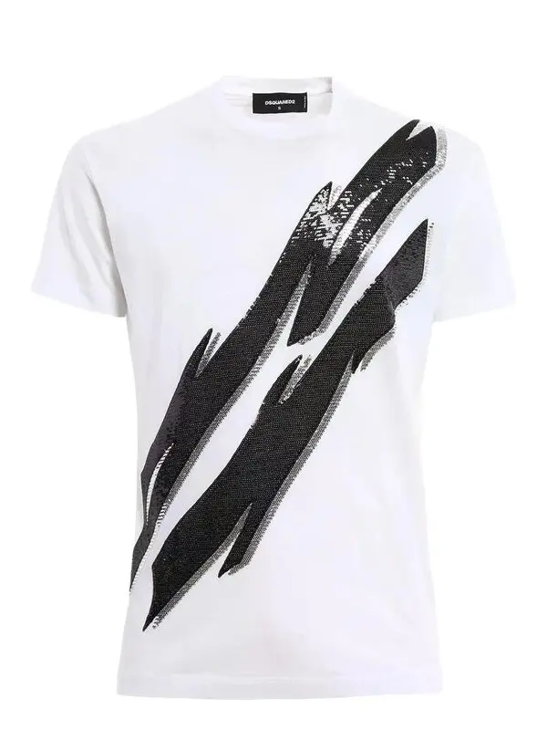 Dsquared2 Sequin Embroidered T-shirt - White