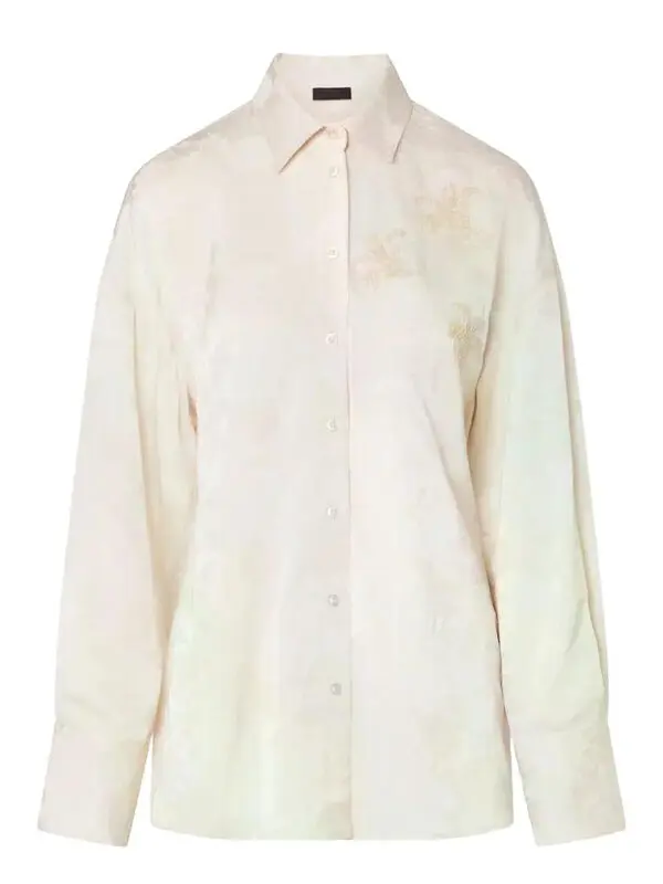Liu Jo Jacquard Shirt With Jewel Embroidery - Neutrals