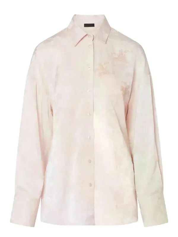 Liu Jo Jacquard Shirt With Jewel Embroidery - Neutrals