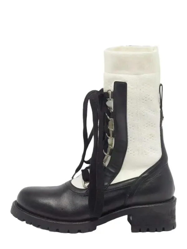 Dior Lace-up Combat Boots - Black