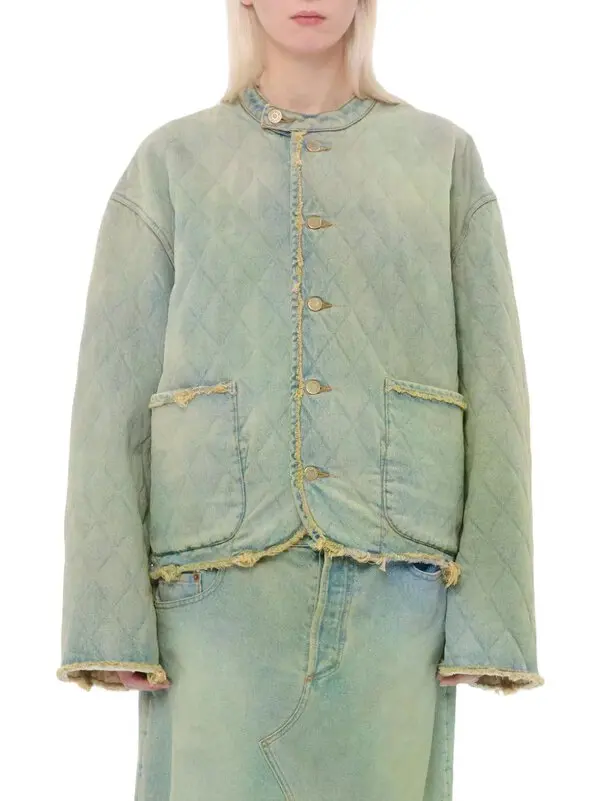 MAGLIANO Quilted Frayed-edge Jacket - Blue