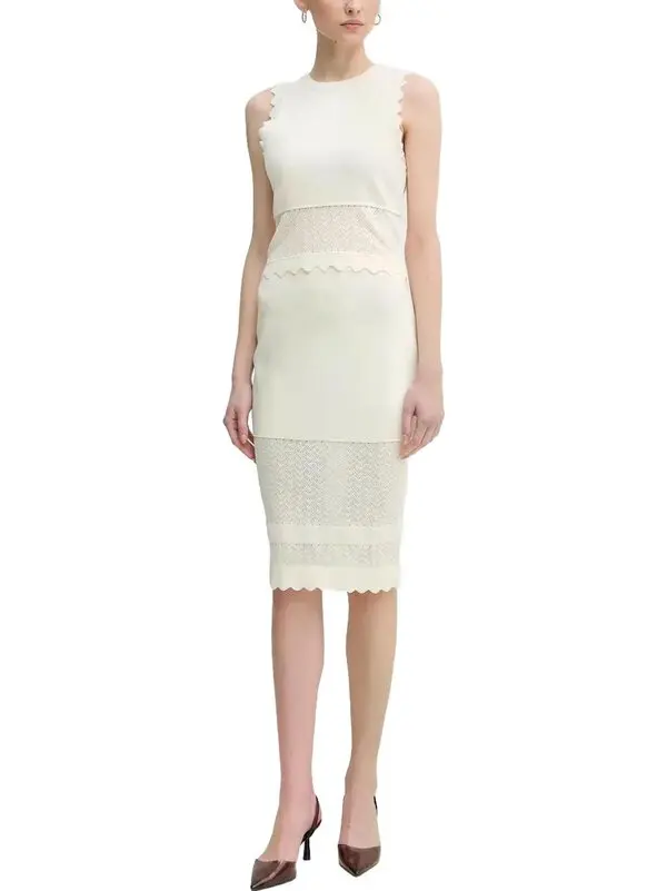 GAUDI Sleeveless Scalloped Trim Top - Neutrals