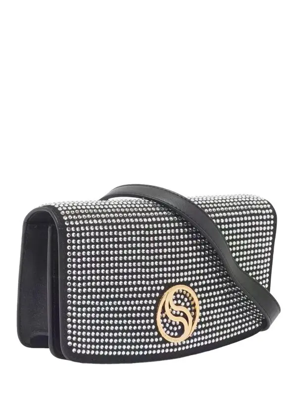 Stella McCartney S-wave Rhinestone Embellishment Crossbody Bag - Black