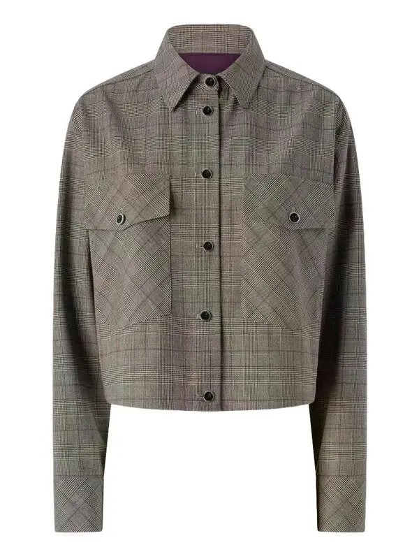 Pinko Cropped Prince Of Wales Check Jacket - Brown
