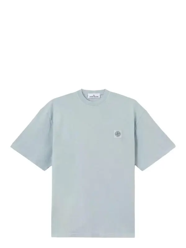 Stone Island 2100030 Combed Organic-cotton Jersey Regular-fit T-shirt With Compass-patch - Blue
