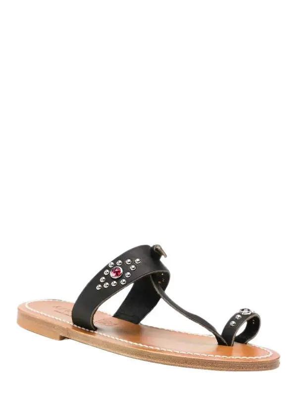 K.JACQUES Embellished Toe-strap Sandals - Black