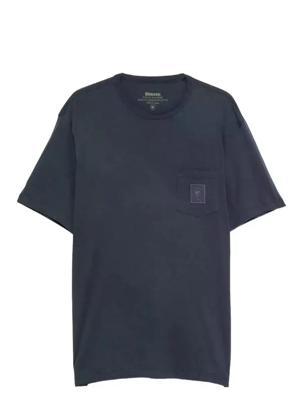 BLAUER. Logo-patch T-shirt - Blue