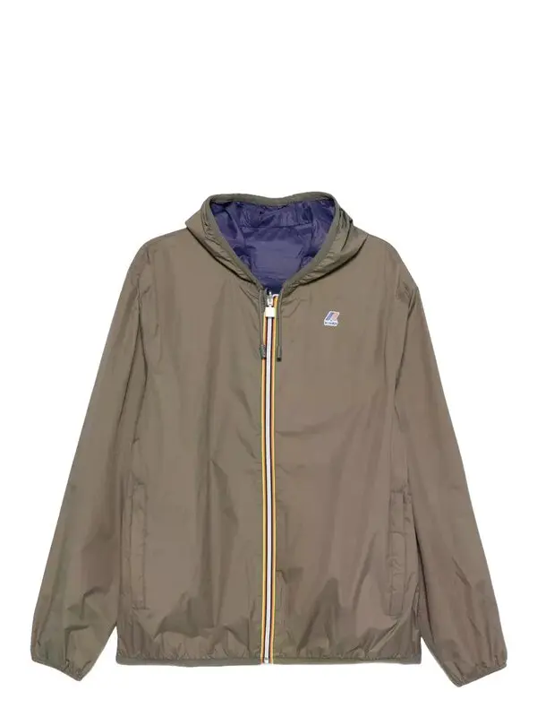 K-WAY Logo Patch Hooded Jacket - Brown