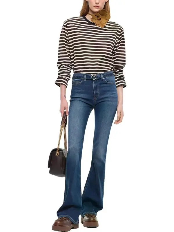 Pinko Striped Long-sleeve T-shirt - Brown