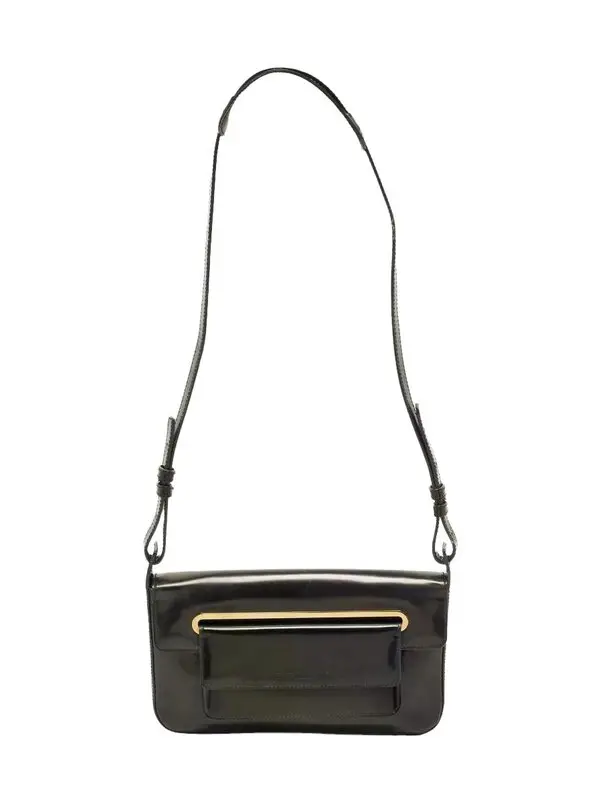 Givenchy Patent Leather Flap Shoulder Bag - Black