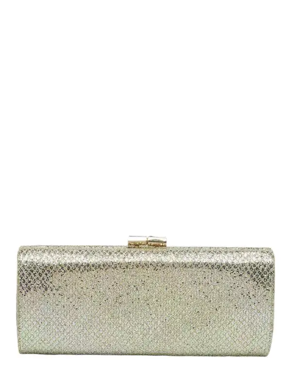 JIMMY CHOO Twill Tube Glitter Clutch Bag - Gold