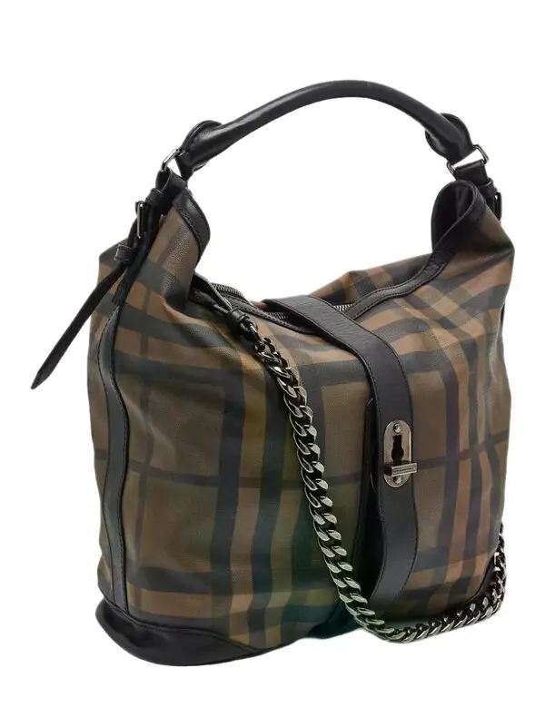 Burberry Smoked Check Chain-detail Tote Bag - Brown