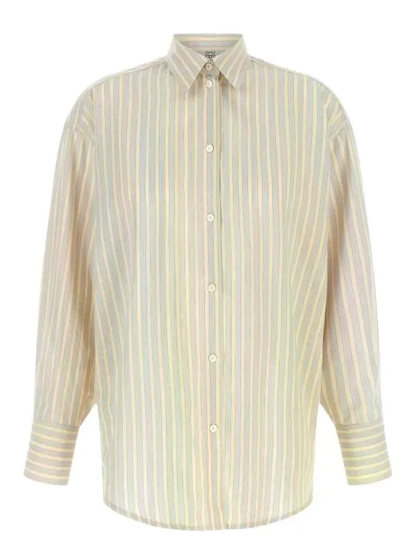 TOTEME Oversized Striped Shirt - Neutrals