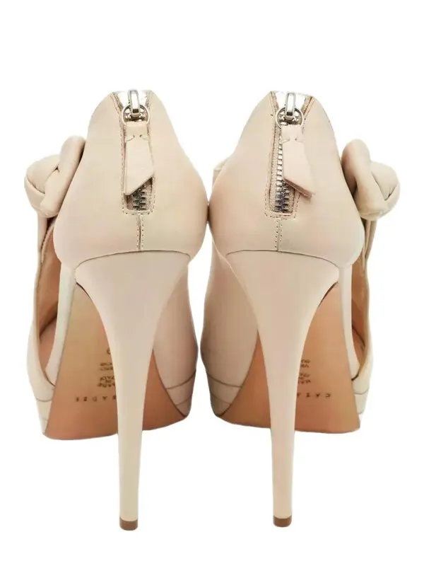 Casadei Bow Detail Cut-out Heeled Sandals - Neutrals