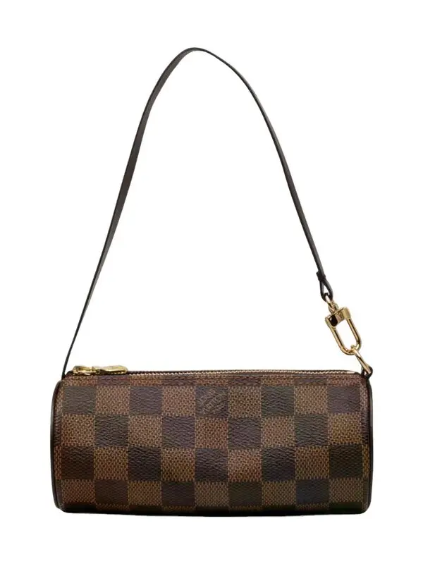 LOUIS VUITTON Damier Ebene Papillon Pochette Handbag - Brown