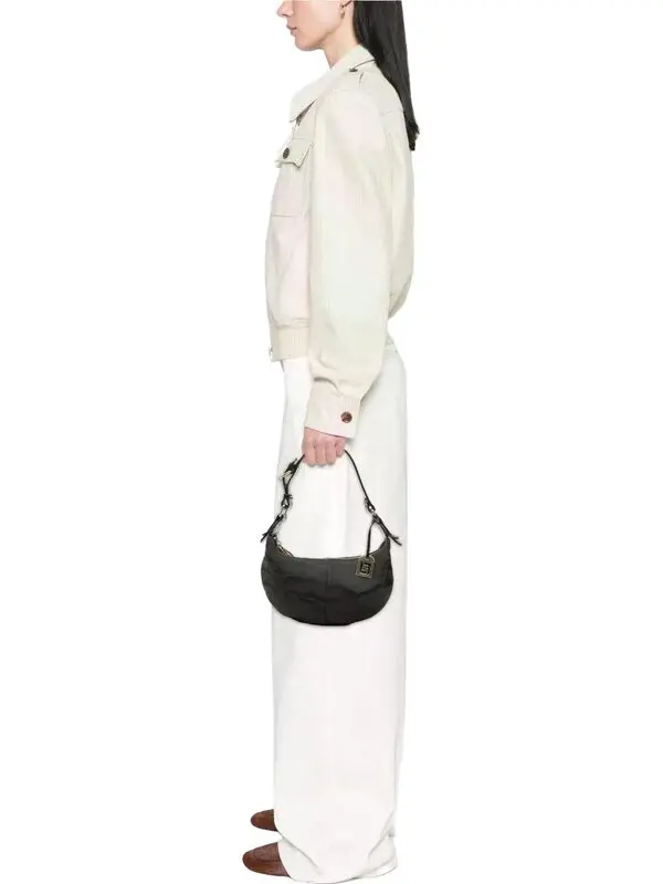 Fendi Zebra Print Canvas Hobo Bag - Black