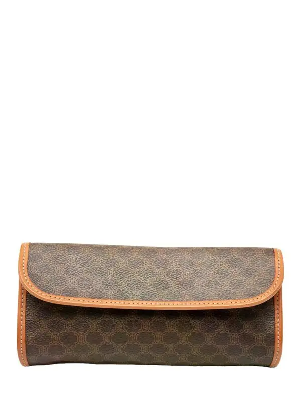 Celine Macadam Coated Canvas Clutch Bag - Brown