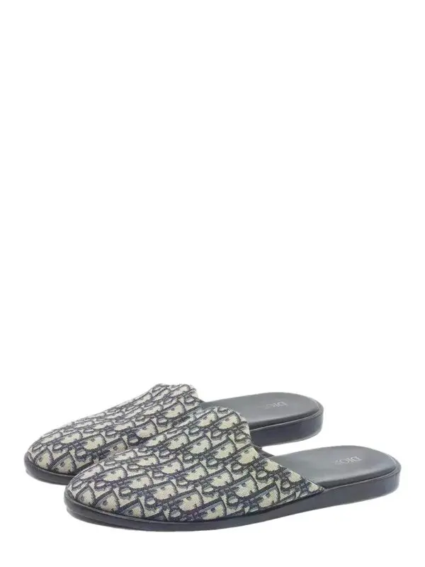 Dior Oblique Canvas Mules - Blue