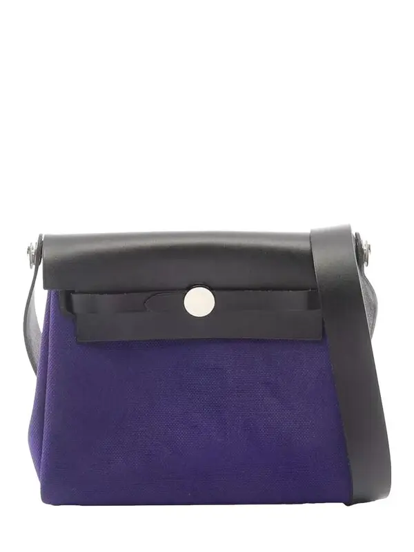 Hermès Military Toile And Vache Hunter Herbag Zip 20 Crossbody Bag - Purple