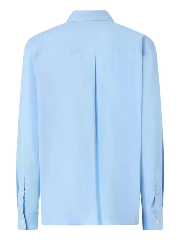 Pinko Logo Embroidered Cotton Shirt - Blue
