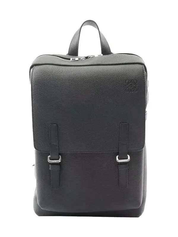 Loewe Leather Anagram Backpack - Black