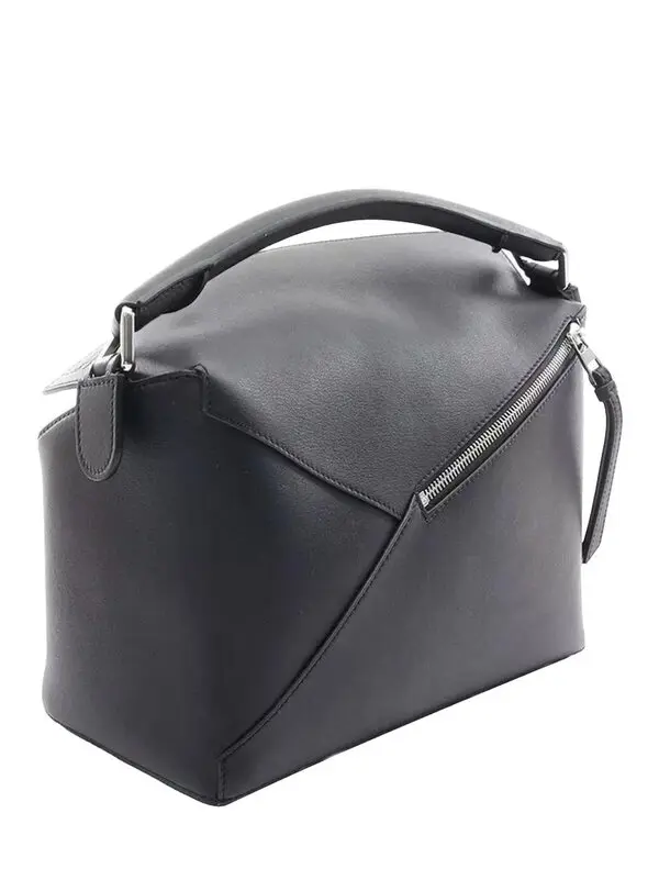 Loewe Medium Calfskin Puzzle Edge Satchel - Black