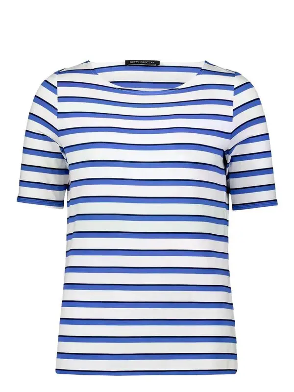 BETTY BARCLAY Striped Boat Neck T-shirt - White