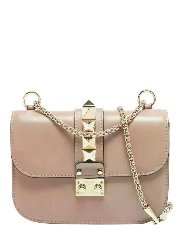 Valentino Garavani Small Glam Lock Rockstud Embellished Shoulder Bag - Neutrals