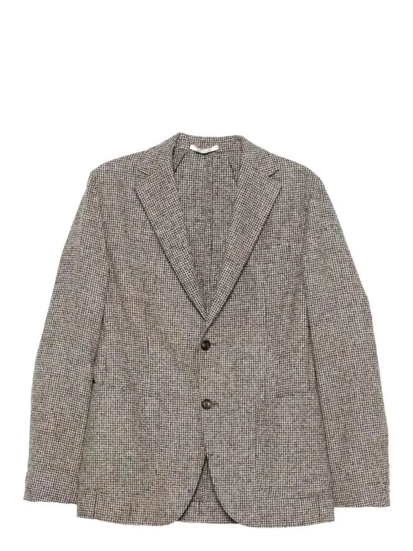 Eleventy Houndstooth-pattern Single-breasted Blazer - Brown