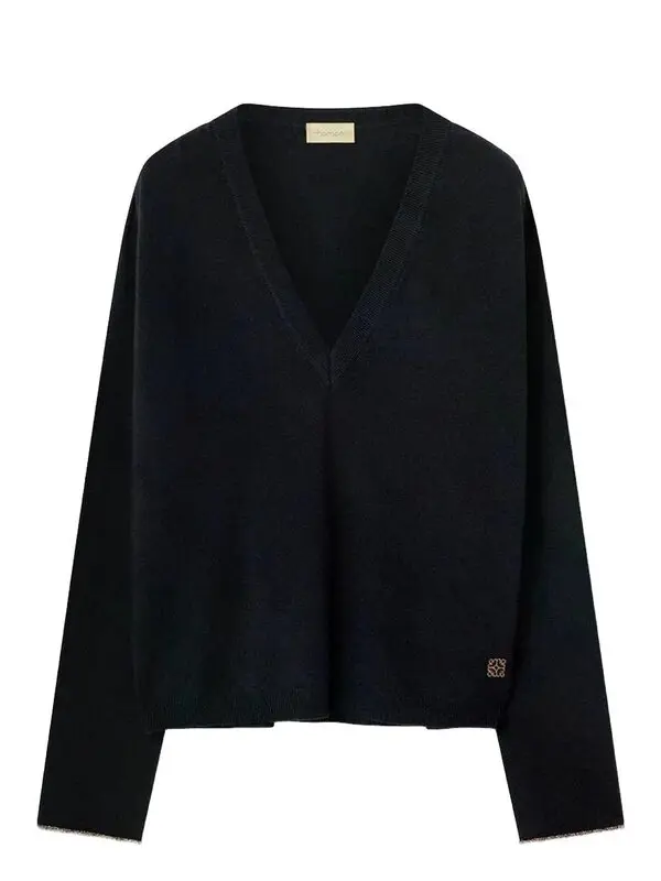 Momoni Astrid V-neck Sweater - Black