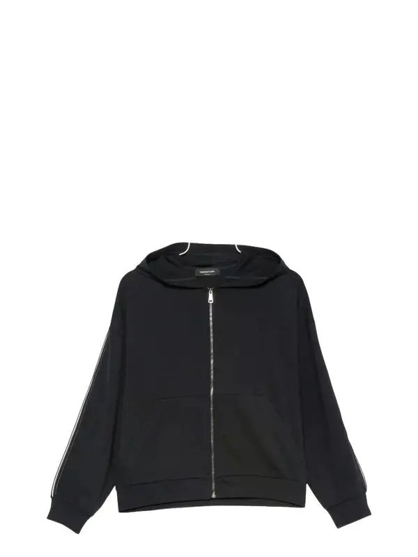 Fabiana Filippi Zip-fastening Hoodie With Side Stripes - Blue
