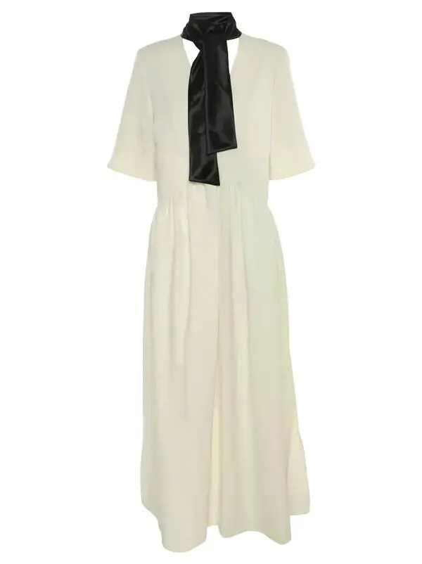 Victoria Beckham Tie-neck Maxi Dress - Neutrals