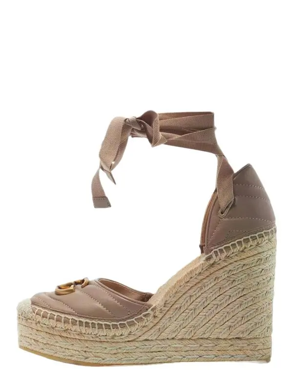 Gucci Gg Marmont Quilted Leather Espadrille Wedges - Neutrals