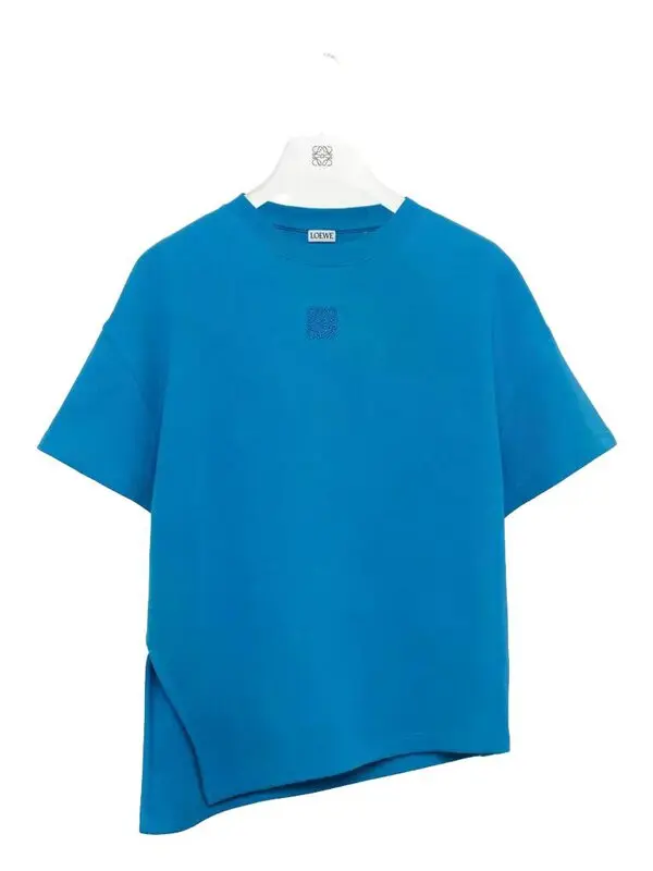 Loewe Asymmetric T-shirt With Anagram Embroidery - Blue