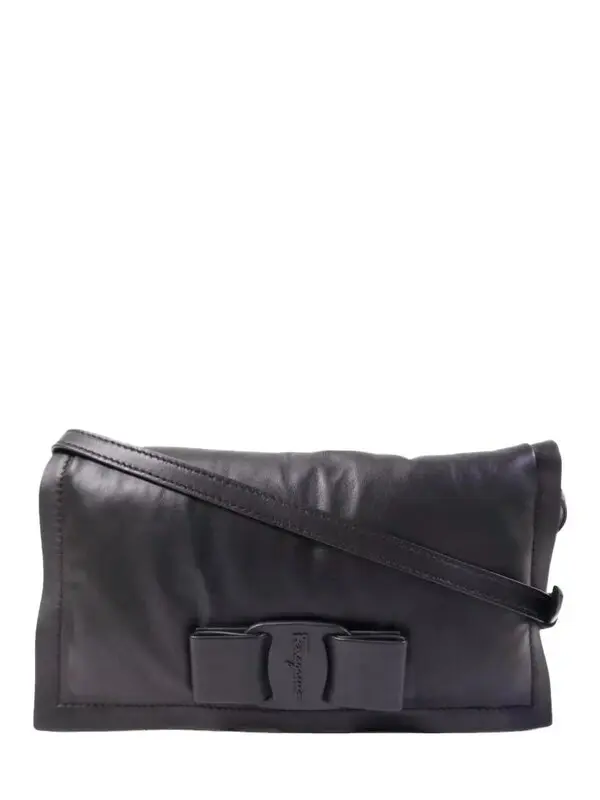 FERRAGAMO Vara Bow Shoulder Bag - Black