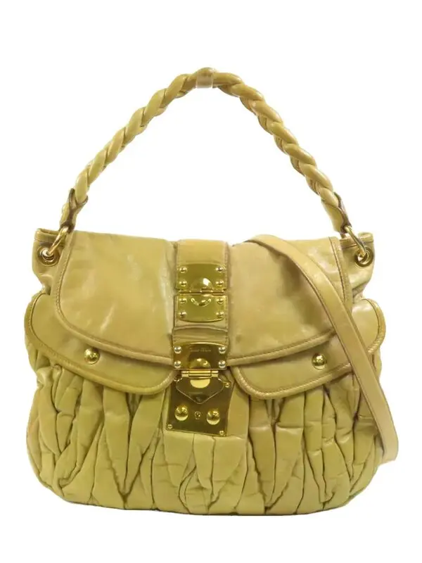 Miu Miu Matelassé Shoulder Bag - Neutrals