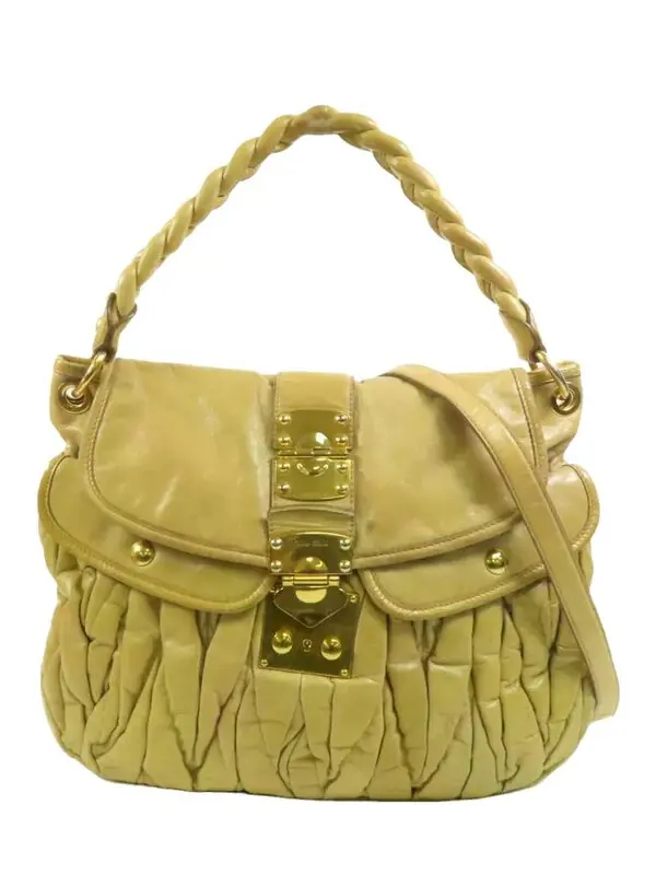 Miu Miu Matelassé Shoulder Bag - Neutrals