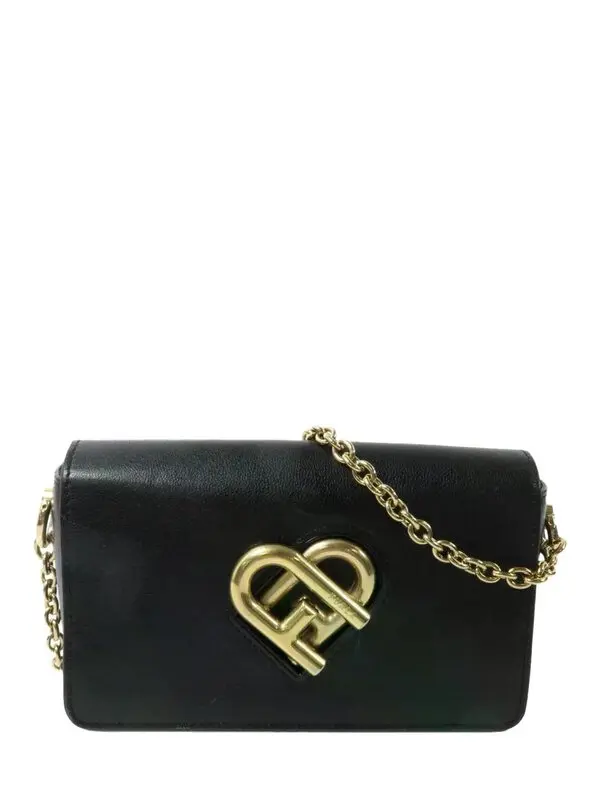 Furla Heart Turn-lock Chain Shoulder Bag - Black