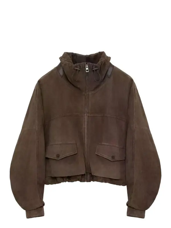 Loewe Suede Zip-up Jacket - Brown