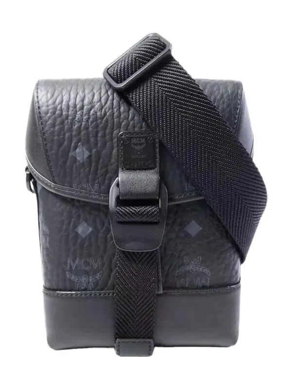 Mcm Visetos Monogram Cross Body Bag - Black