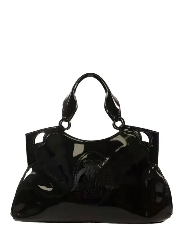 Cartier Logo Patent-leather Tote Bag - Black