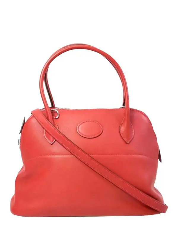 Hermès 27 Bolide Leather Shoulder Bag - Red