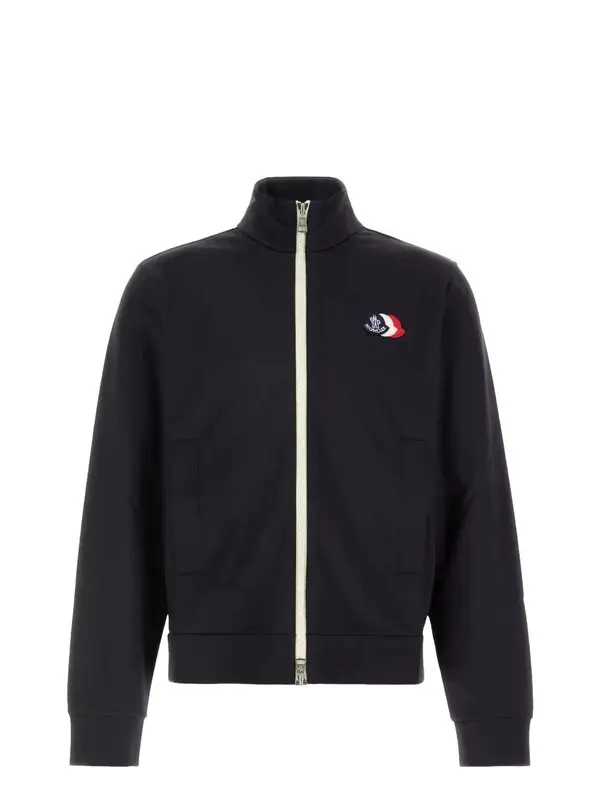Moncler Stretch Nylon Blend Track Jacket - Black