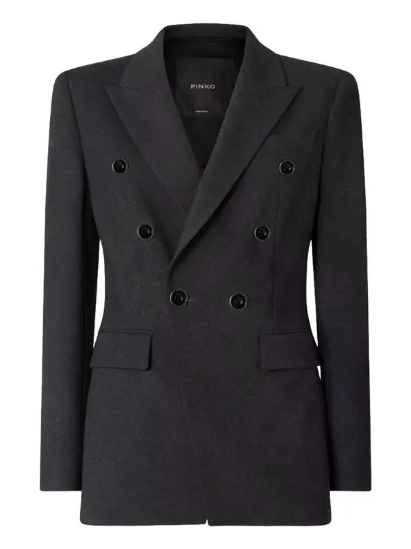 Pinko Double-breasted Peak Lapel Blazer - Grey