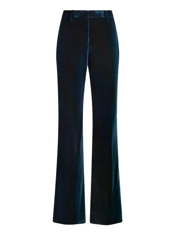 Etro Cotton Velvet Flared Trousers - Blue