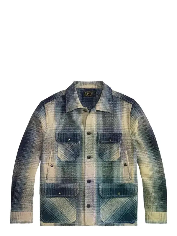 Ralph Lauren Check Button Wool Shirt - Blue