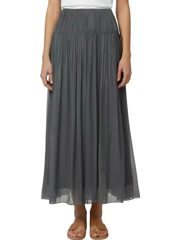 Chloé Pleated Maxi Skirt - Grey