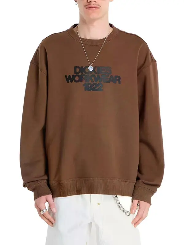 Dickies Logo Print Crewneck Sweatshirt - Brown