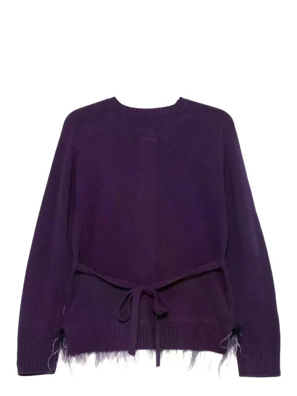 P.a.r.o.s.h Lestat Feather-trim Cardigan - Purple