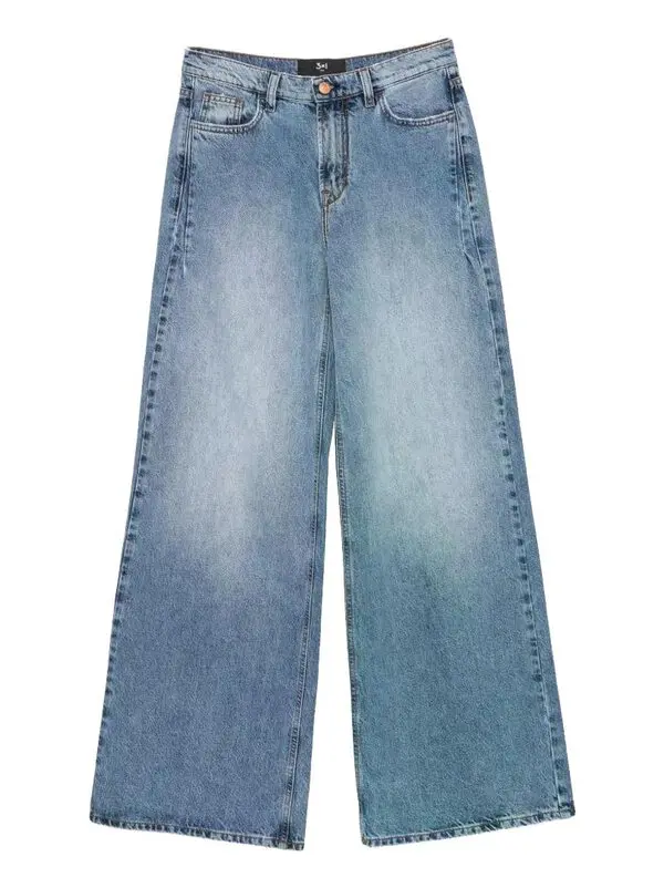 3x1 The Kat Darted Wide-leg Jeans - Blue